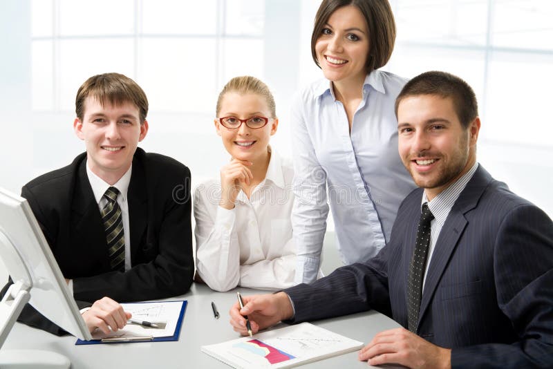 Business Team Happy Standing in Line Portrait Stock Photo - Image of ...