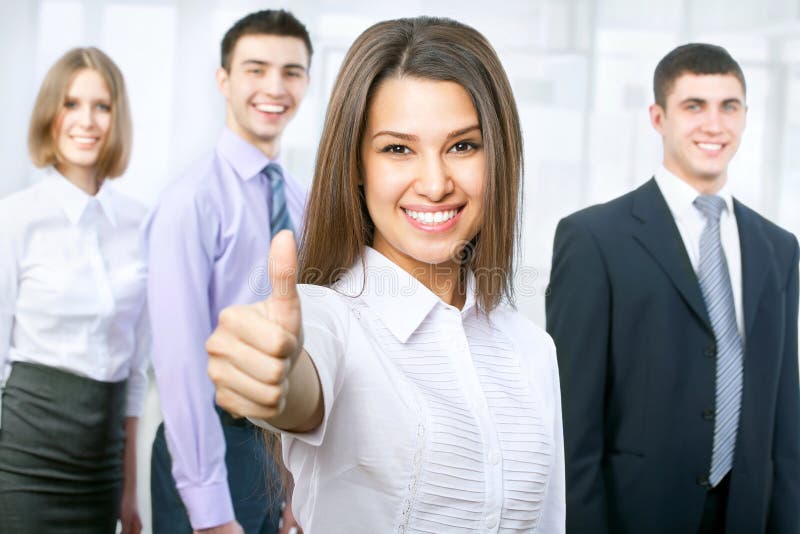 Group of Business People Showing Okay Sign Stock Photo - Image of ...