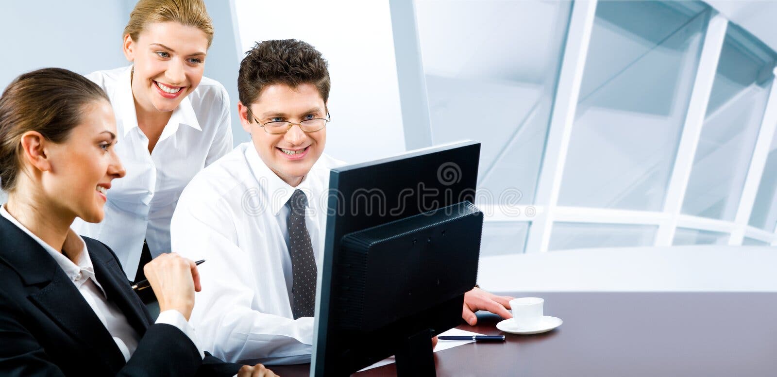 Teamwork stock image. Image of businessteam, pointing - 4103277