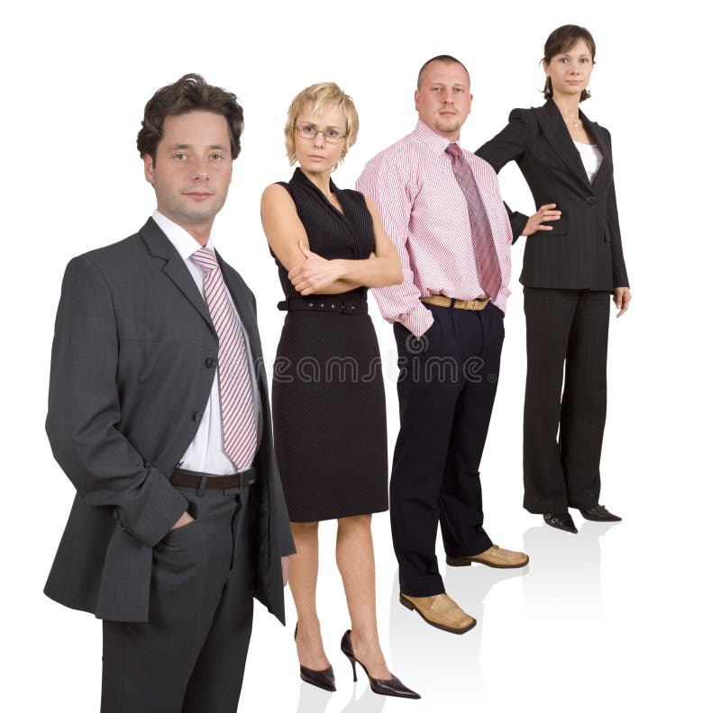 Business Team Five People Isolated Stock Image - Image of adult ...