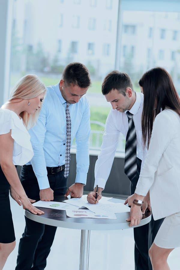Business Team Adjusts Work Plan Stock Image - Image of creative ...