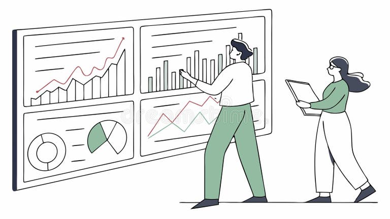 Business Team Analyzing Data on Charts Collaboration Vector, Vector ...