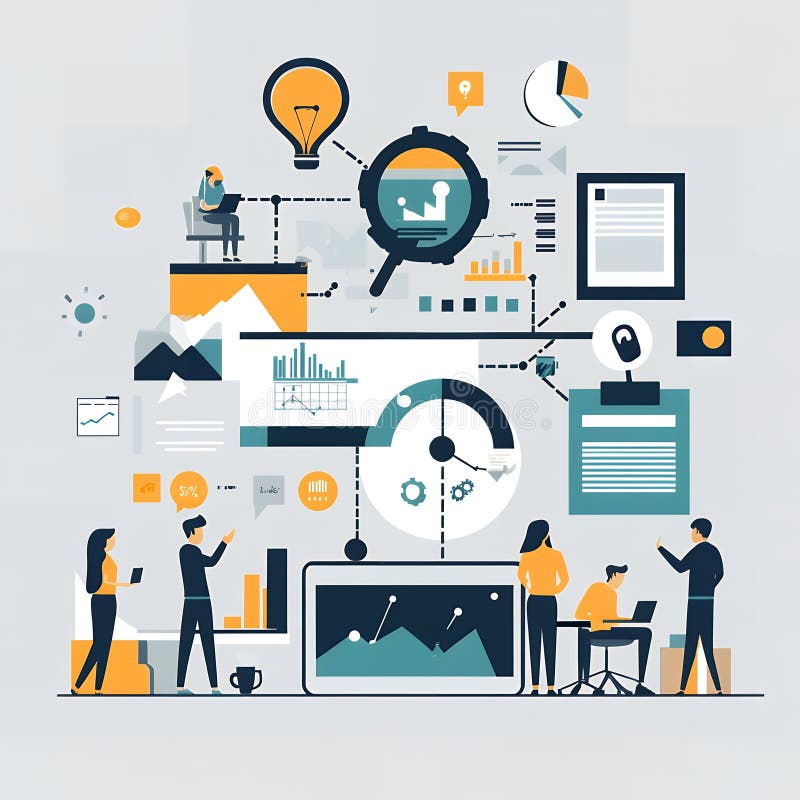 Business Team Analyzing Data Charts Graphs and Progress Monitoring for ...