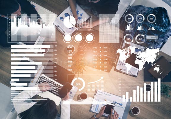 Business Team Analyzing Data and Charts for Project Strategy and ...