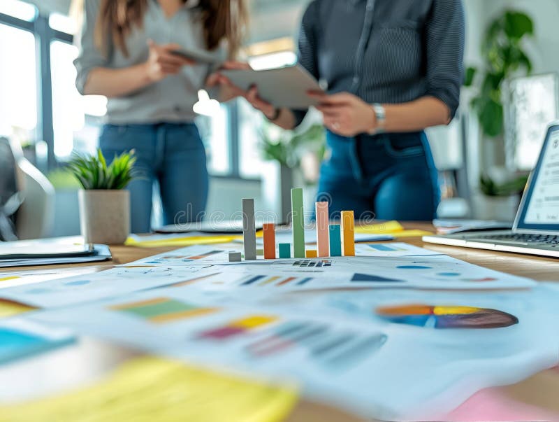 Business Team Analyzing Financial Reports in a Modern Office. Stock ...