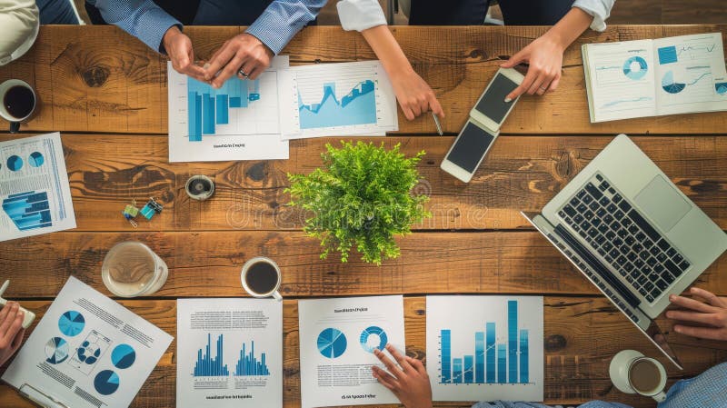 Business Team Analyzing Graphs.AI Generated Image Stock Image - Image ...