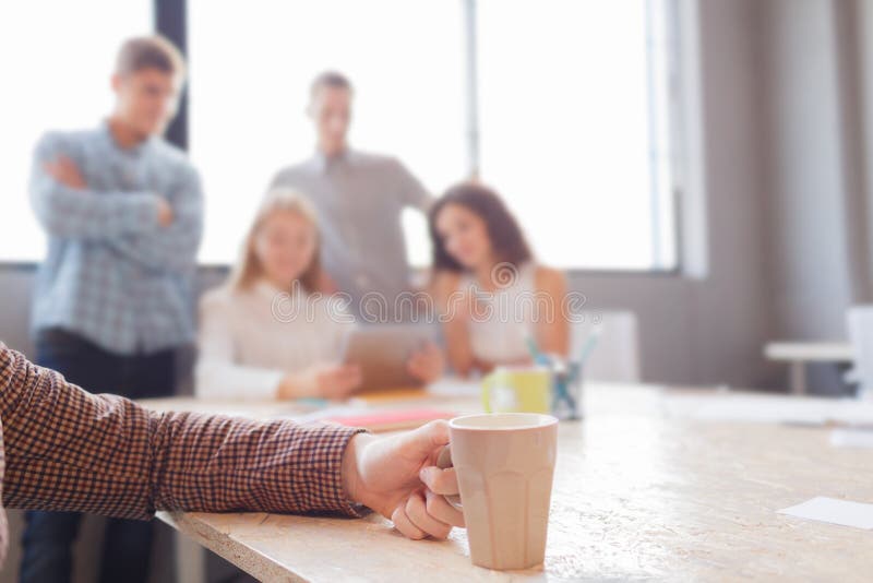Office Workers Discuss Further Development of the Company Stock Image ...
