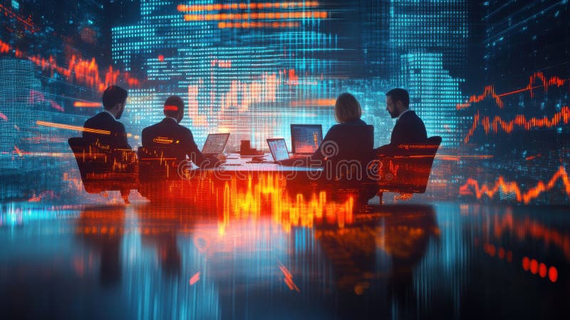 Business Team Analyzing Strategy and Capital Costs Stock Illustration ...