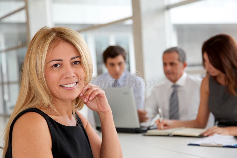 Business team around table stock photo. Image of working - 17662466