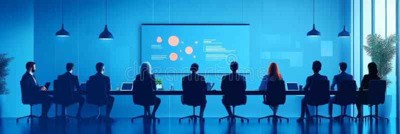 Business Team Attending a Presentation in a Modern Office Meeting Room ...