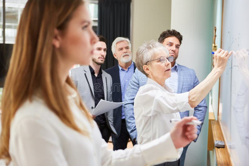 Business Team at Brainstorming Session in Project Workshop Stock Image ...