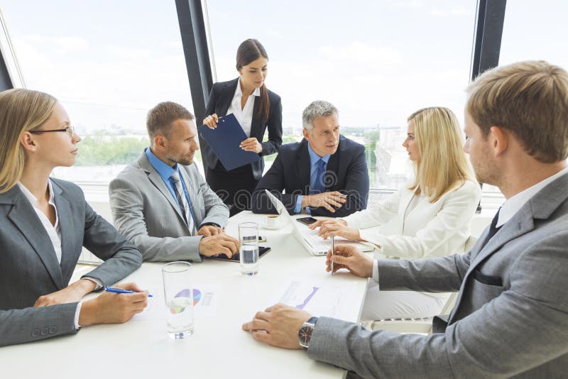 Business team at briefing stock photo. Image of city - 97910338