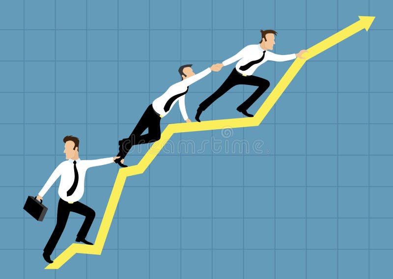 Business Team on the Business Graph. Stock Vector - Illustration of ...