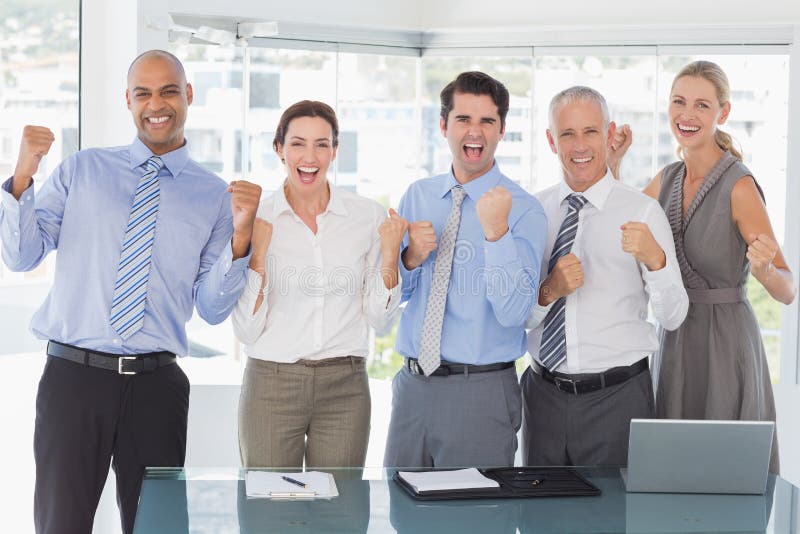 Business Team Celebrating a Good Job Stock Image - Image of dressed ...