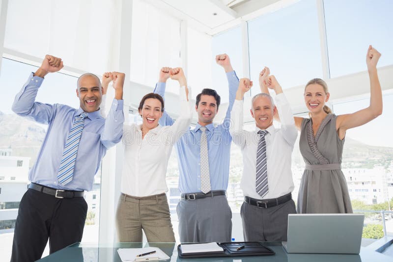 Business Team Celebrating a Good Job Stock Photo - Image of happy ...