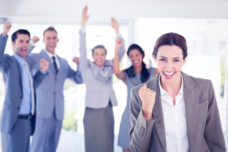 Business Team Celebrating a Good Job Stock Image - Image of dressed ...