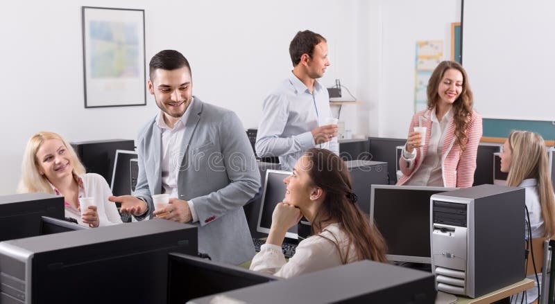 Business Team Celebrating Project Close-out Stock Image - Image of desk ...