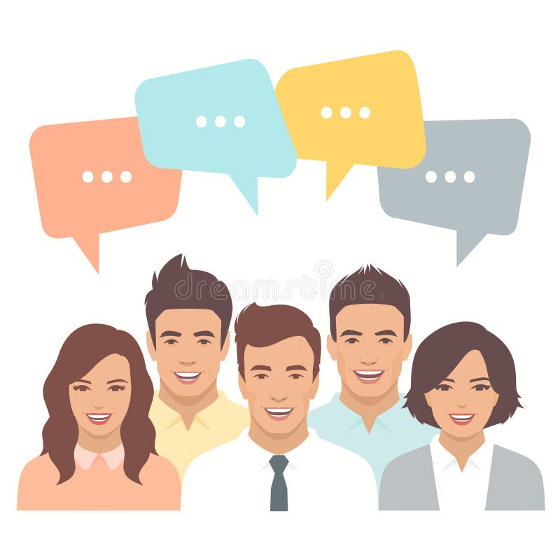 Business team, chat dialog stock vector. Illustration of network ...