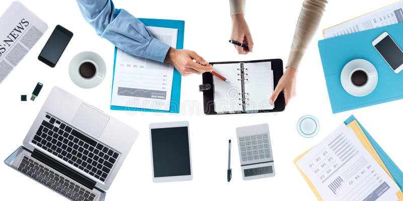 Business Team Checking Appointment Schedules Stock Photo - Image of ...