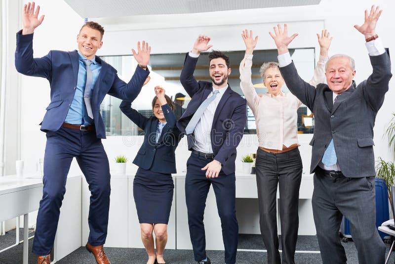 Business Team Cheering with Joy Stock Image - Image of manager ...