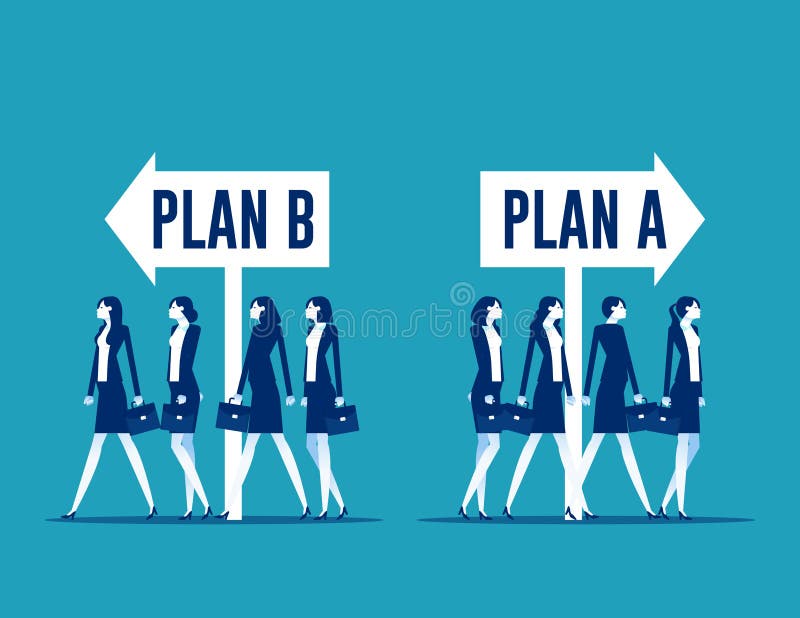 Business Team Choosing with Plan a or Plan B Direction. Business ...