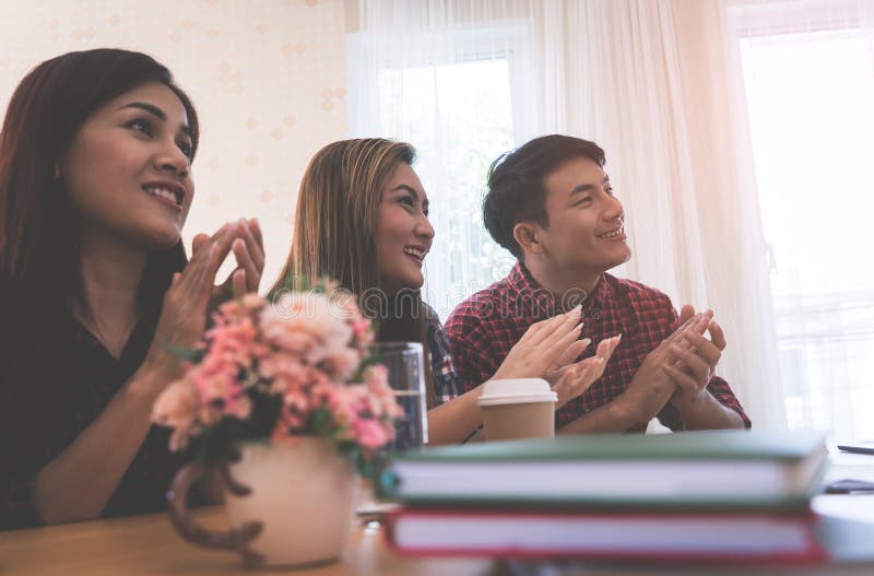 Business Team Clapping Applaud for Successful Presentation Stock Image ...