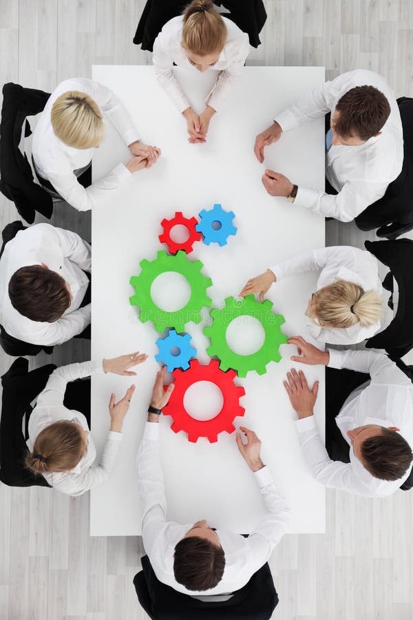 Teamwork with Cogs of Business Stock Image - Image of technology ...