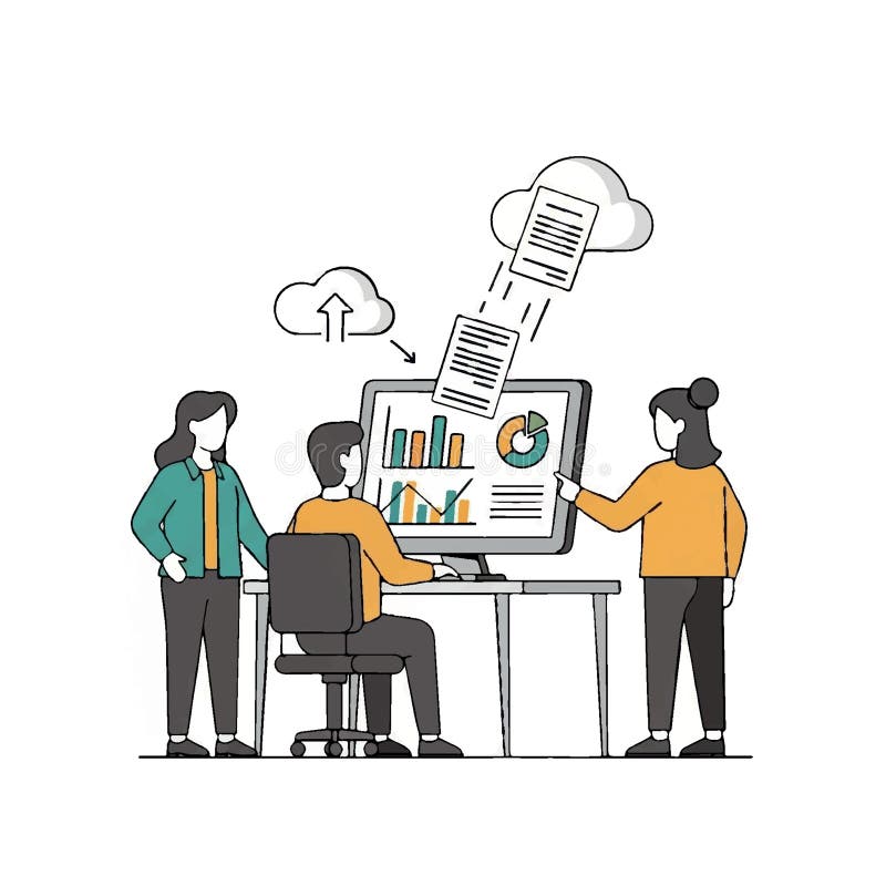 Computer Business Illustration Data Cloud Stock Illustrations – 127,865 ...