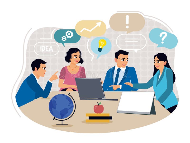 Business Team Collaborating in a Modern Office with Inspirational ...