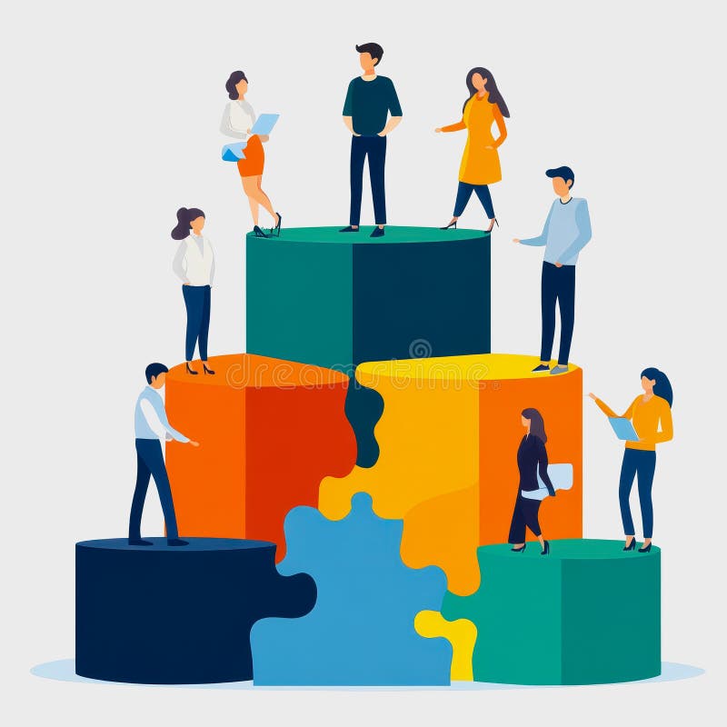 Business Team Collaboration in Colorful Puzzle Blocks with Diverse ...