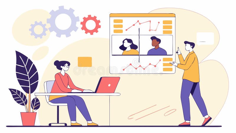 Business Team Collaboration and Data Analysis, Meeting Vector, Vector Design Generative AI Stock ...