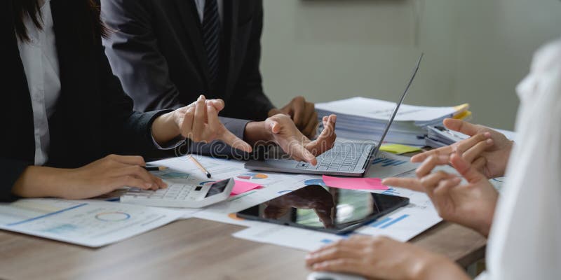 Business Team Collaboration Discussing Working Analyzing with Financial ...