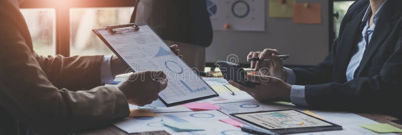 Business Team Collaboration Discussing Working Analyzing with Financial ...