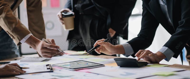 Business Team Collaboration Discussing Working Analyzing with Financial ...