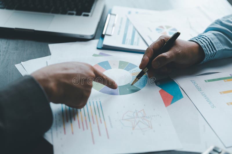 Business Team Collaboration Discussing Working Analyzing with Financial ...