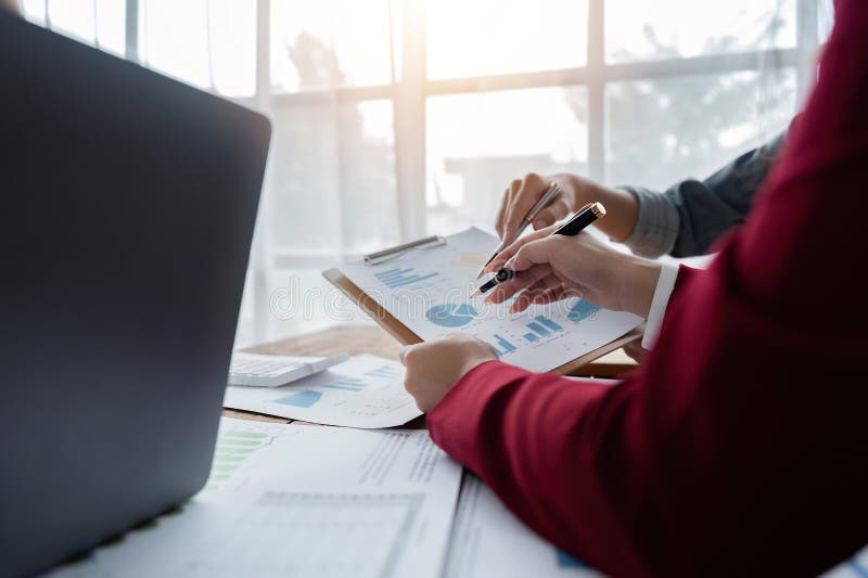 Business Team Collaboration Discussing Working Analyzing with Financial ...