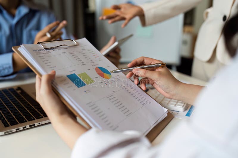 Laptop, Collaboration and Business People in the Office while Working ...
