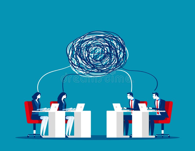 Business Team with Complex Communication. Concept Business Vector ...
