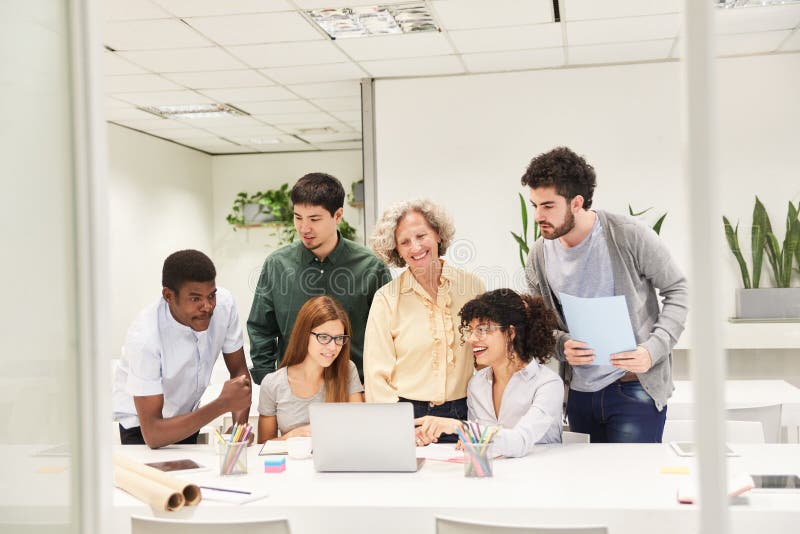 Business Team at the Computer during Project Planning Stock Image ...
