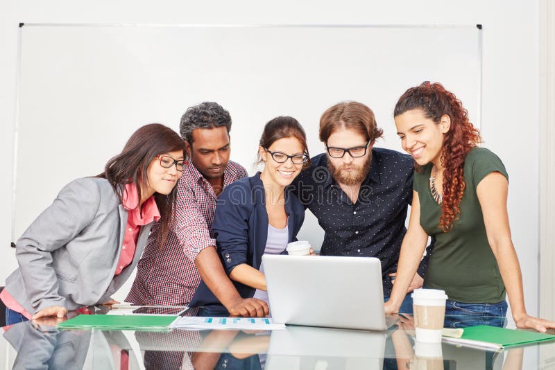 Business Team in Computer Training Stock Image - Image of work ...