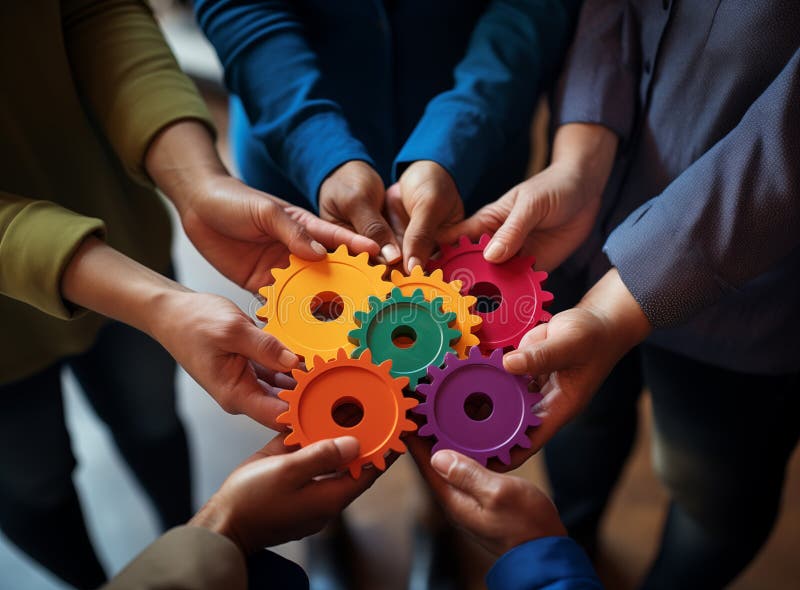 Business Team Connect Pieces of Gears As Teamwork and Partner ...