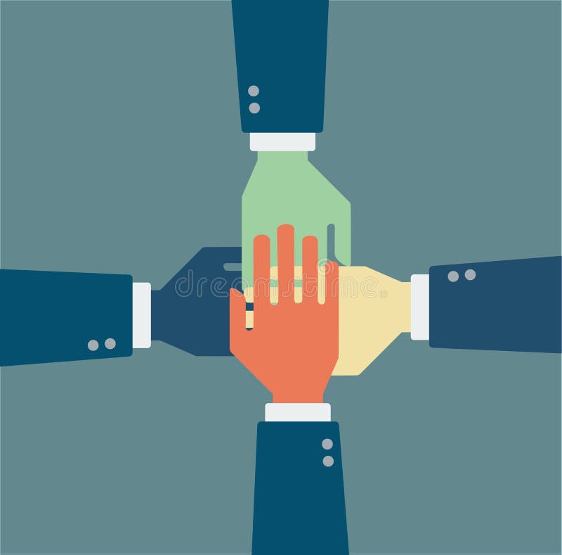 Hands Stacked on Each Other Teamwork Symbol Icons Isolated on White ...