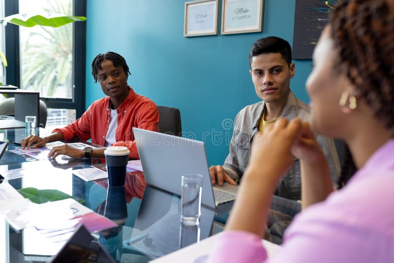 Business Team Discuss Startup Teamwork at a Conference Table in a ...