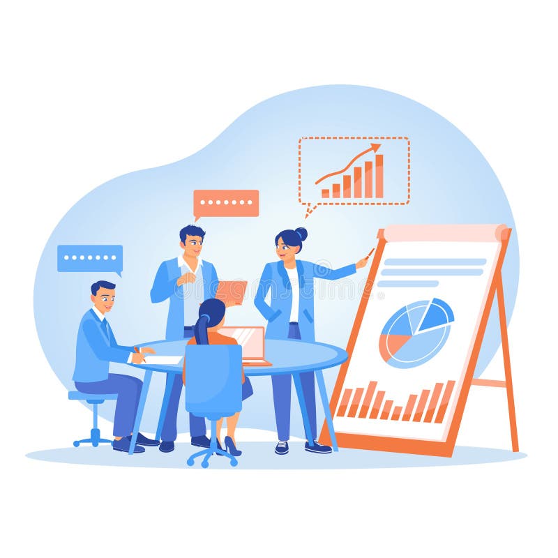 Business Team Discussing at the Conference Table. Analyze Data and Plan ...