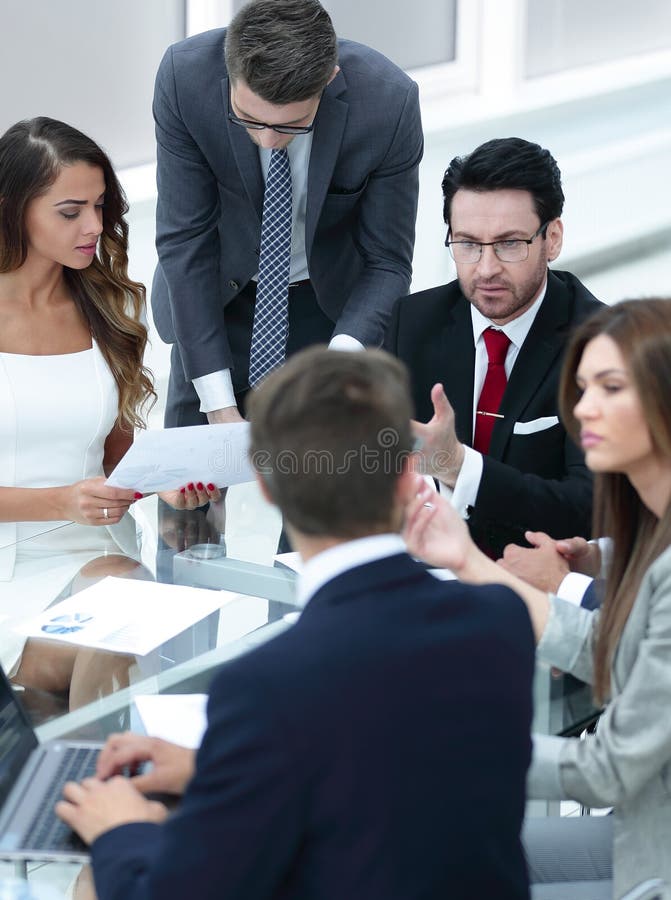 Business Team Discussing Financial Performance Stock Photo - Image of ...