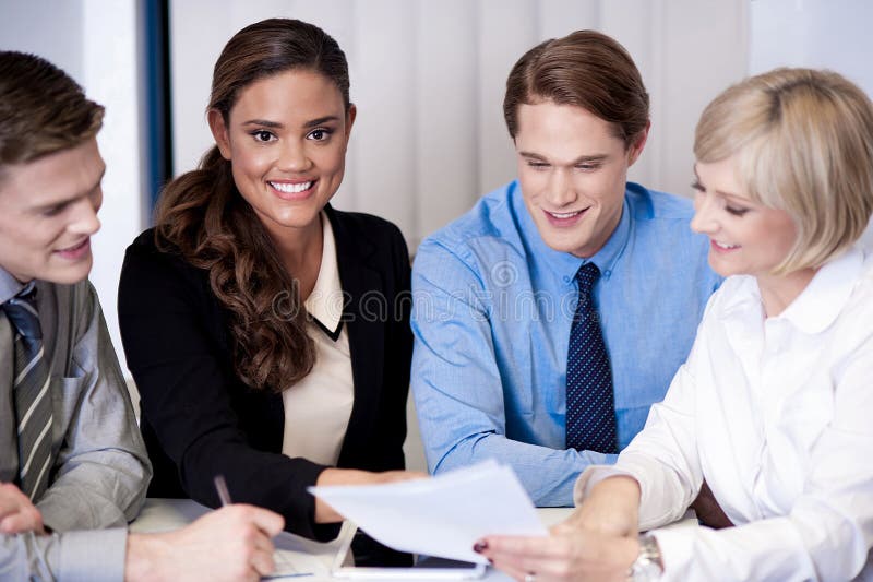 Business Team Discussing Ideas Stock Image - Image of handsome ...