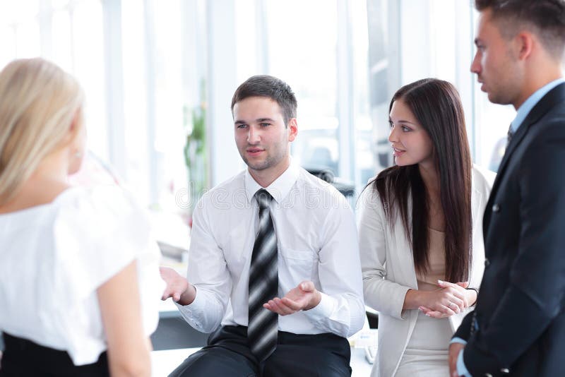 Business Team Discussing Business Issues in Office Workplace Stock ...