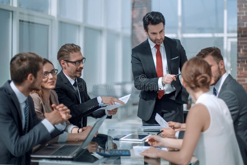 Business Team Discussing New Project Stock Image - Image of briefing ...