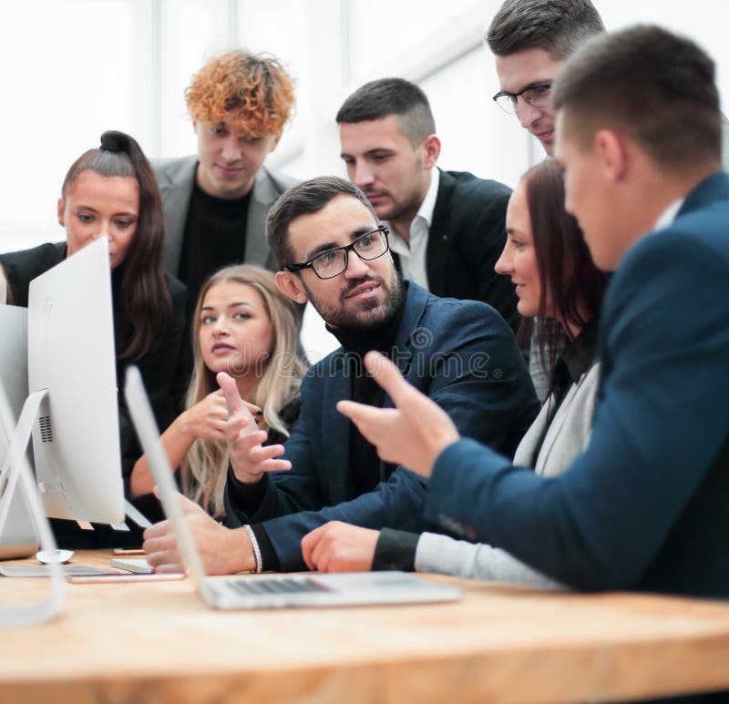 Business Team Discussing a New Project in the Workplace Stock Image ...