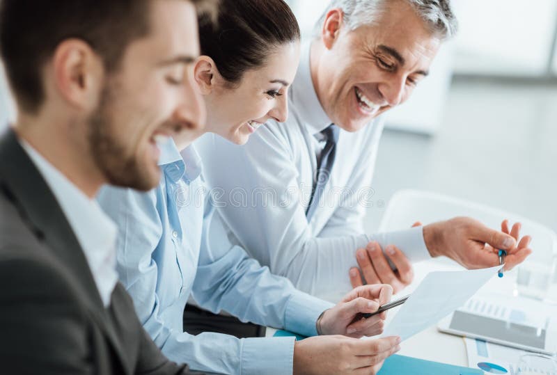 Business Team Discussing on Paperwork Stock Photo - Image of expressing ...